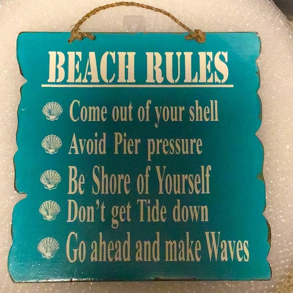 Wall Decor | New Beach Rules Hanging Sign | Poshmark